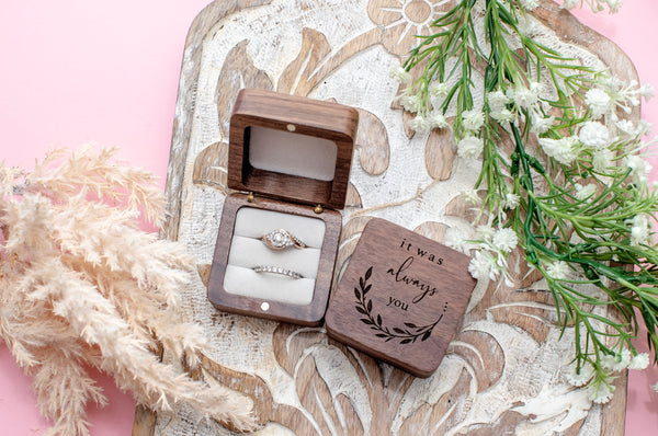 Wedding Square Ring Box – Western Oak & Co